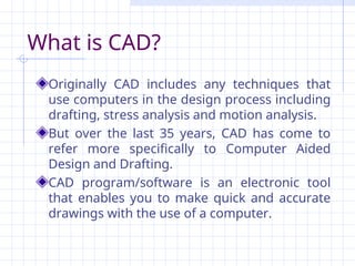 Computer Aided Design Introduction to CAD | PPT