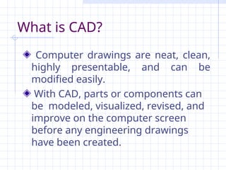 Computer Aided Design Introduction to CAD | PPT