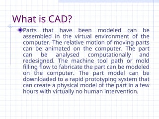 Computer Aided Design Introduction to CAD | PPT