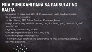 Pagsulat ng Balita | PPTX