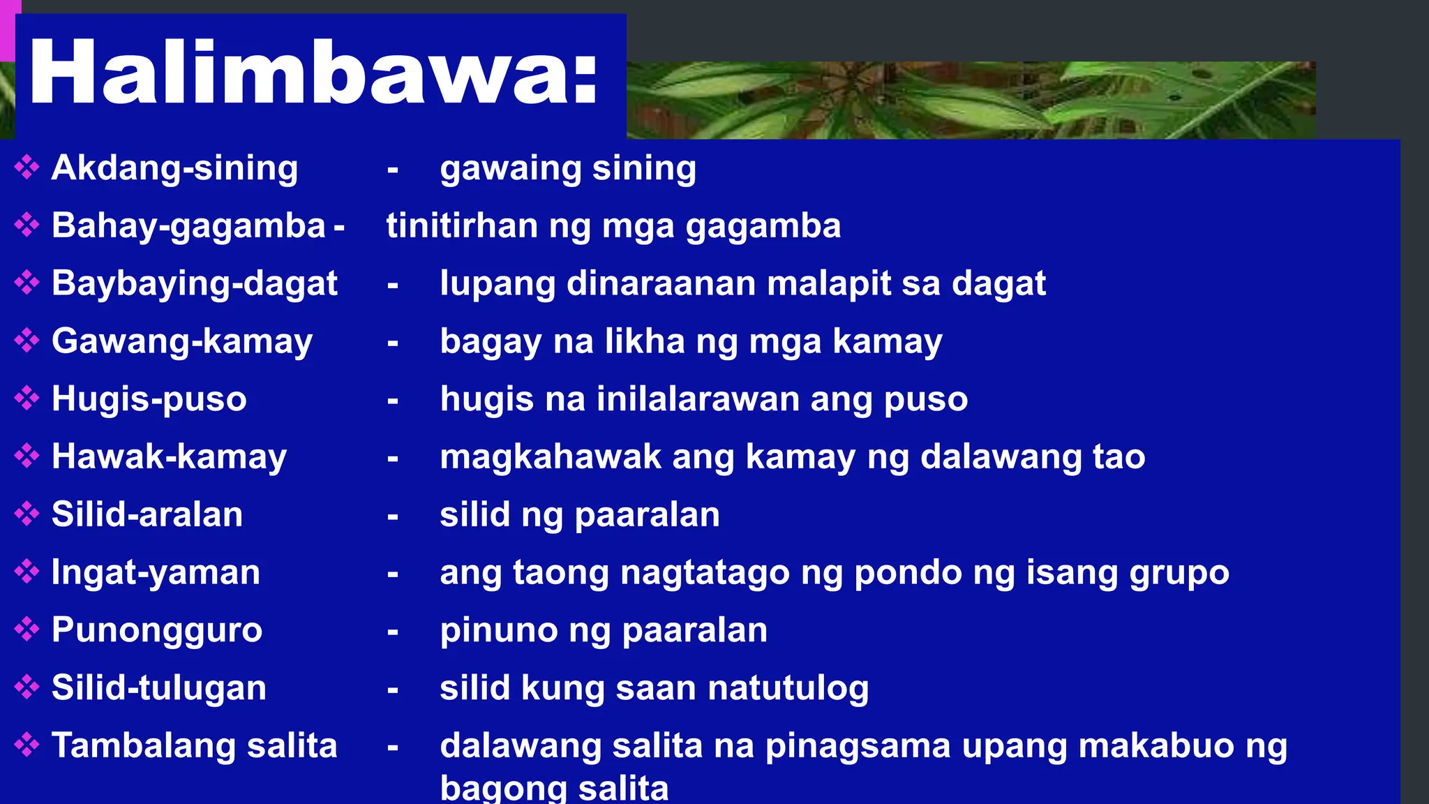 W1-Day1 Natutukoy ang kahulugan ng mga tambalang salita na nananatili ...