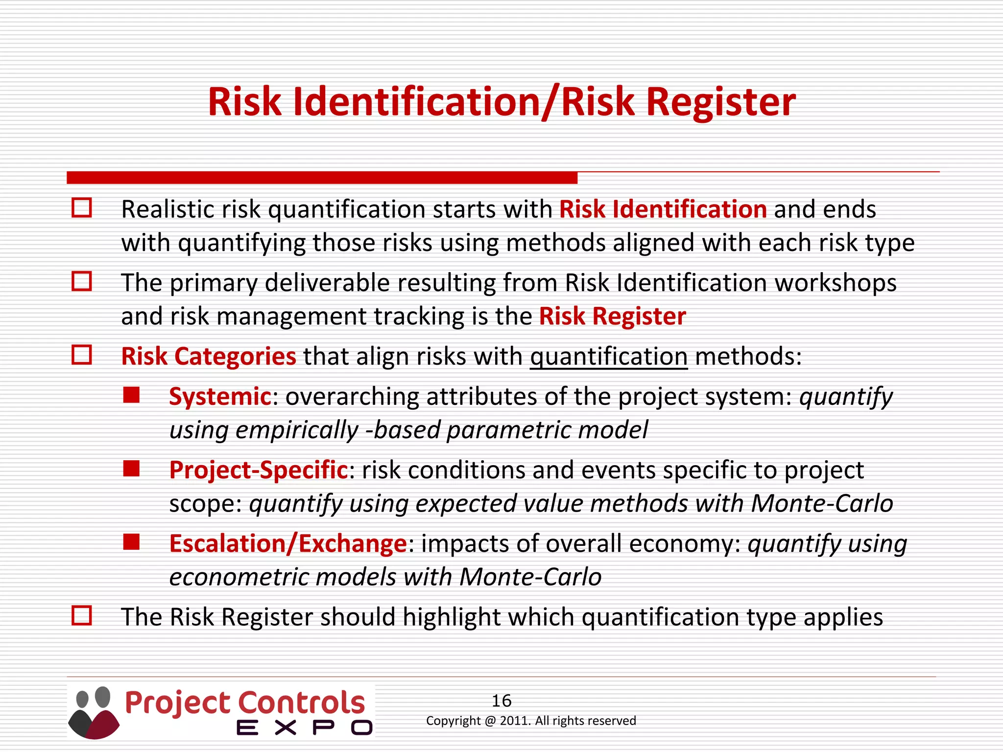 Session W1 - Reliable Risk Quantification For Project Cost and Schedule ...