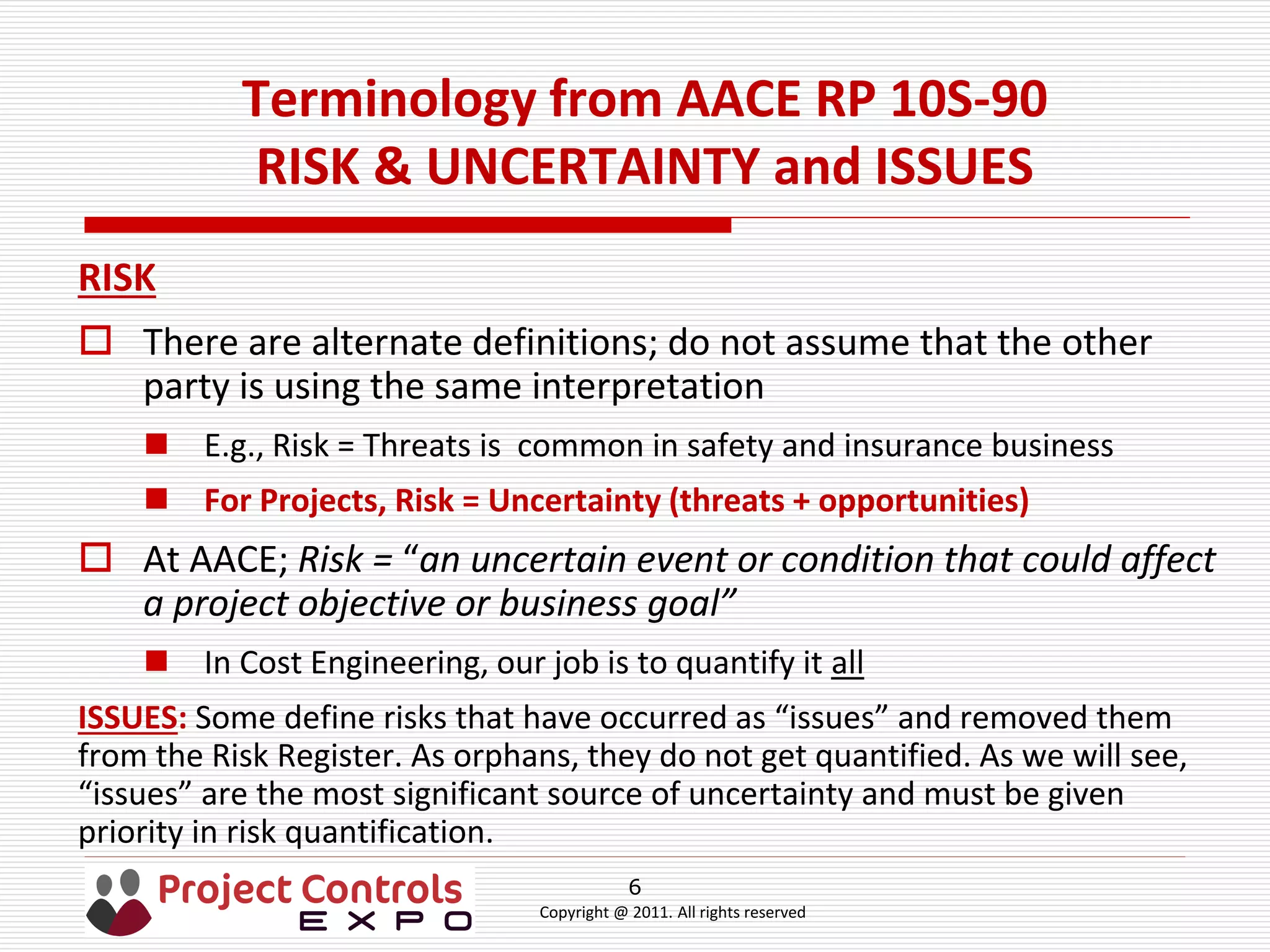 Session W1 - Reliable Risk Quantification For Project Cost and Schedule ...