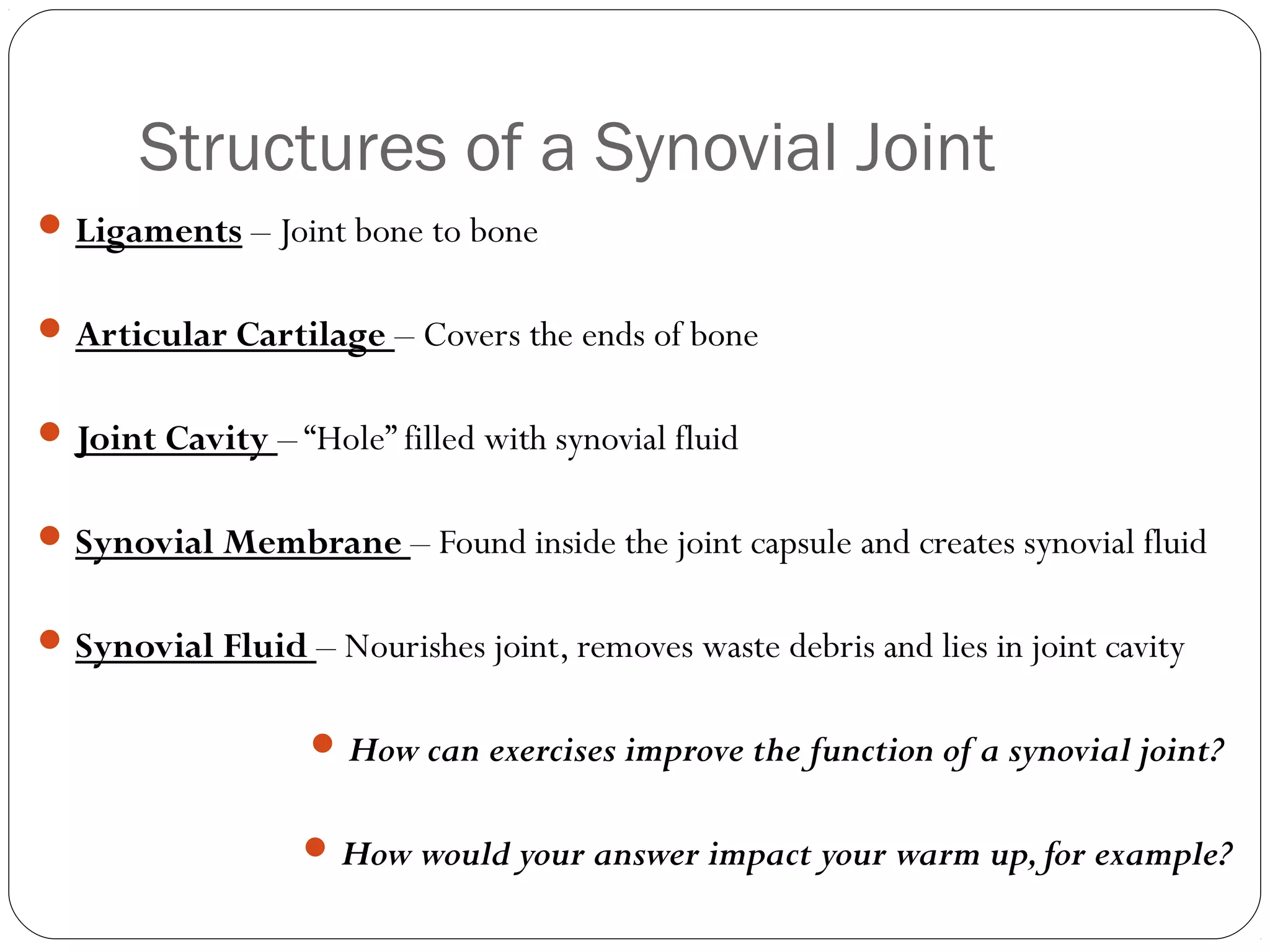 Structure of synovial joint and muscle attachment | PPT