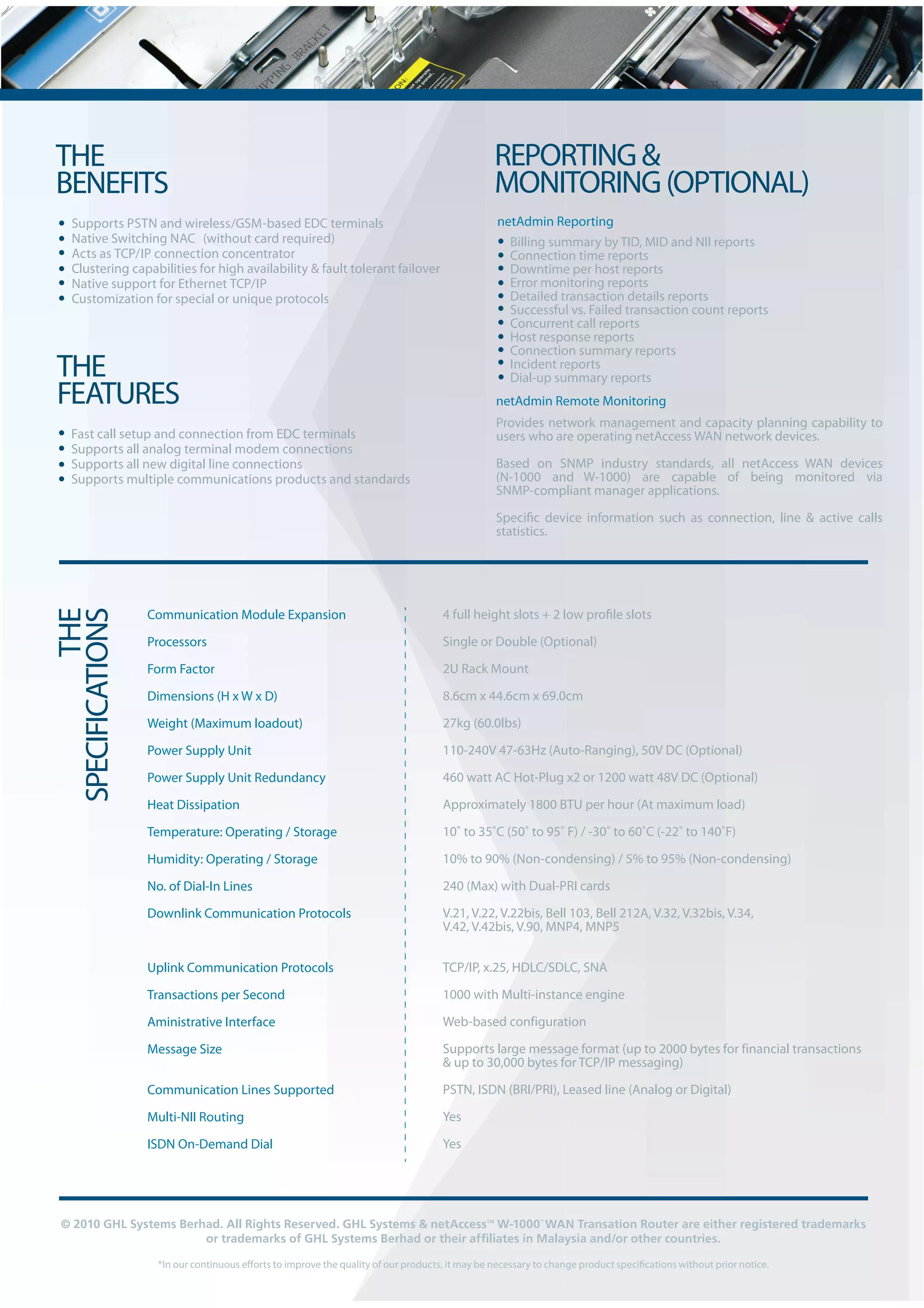NetAccess W1000 WAN transaction router GHL Systems | PDF