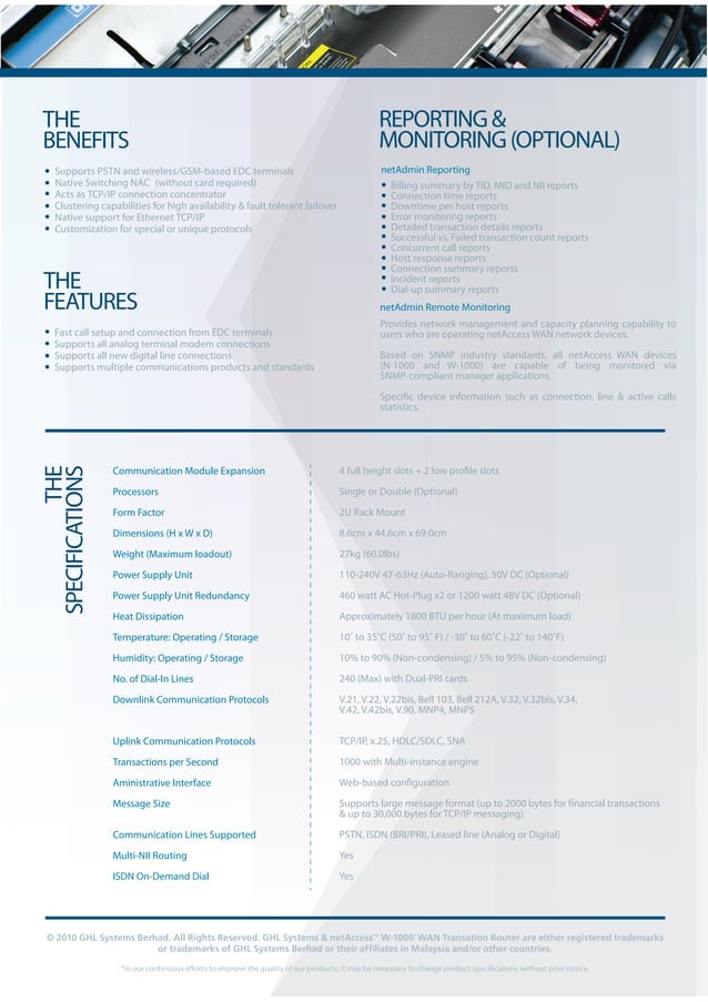 NetAccess W1000 WAN transaction router GHL Systems | PDF | Computing ...