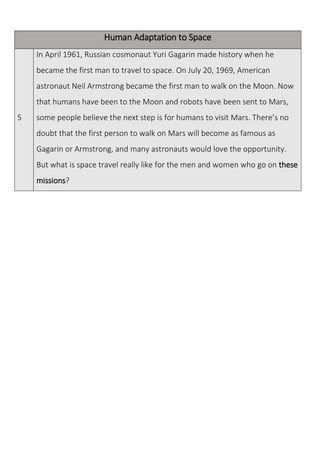 Human Adaptation to Space | PDF