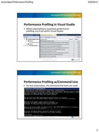 Automated Performance Profiling with Continuous Integration | PDF