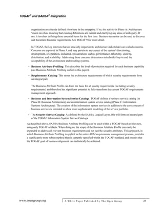 SABSA - TOGAF Integration White Paper | PDF
