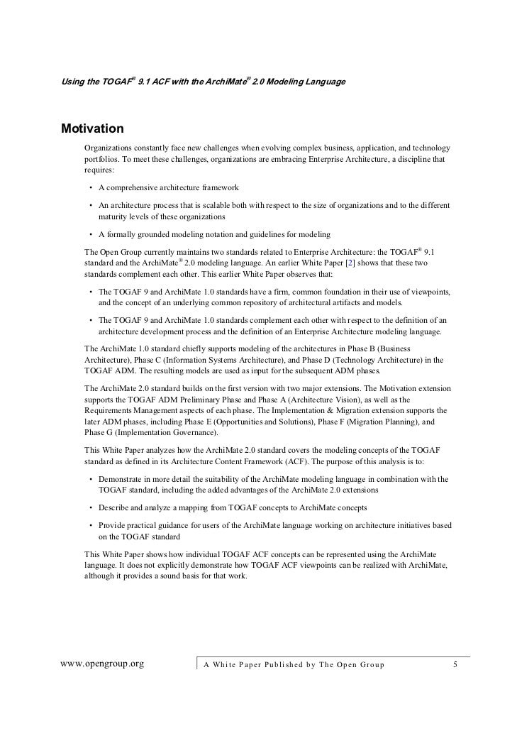 Using the TOGAF® 9.1 Architecture Content Framework with the ArchiMat…