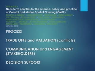 Geography, Process, and Governance: future needs for MSP at the 2nd ...