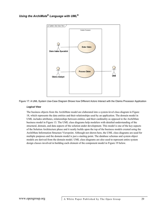 Using the ArchiMate Language with UML | PDF