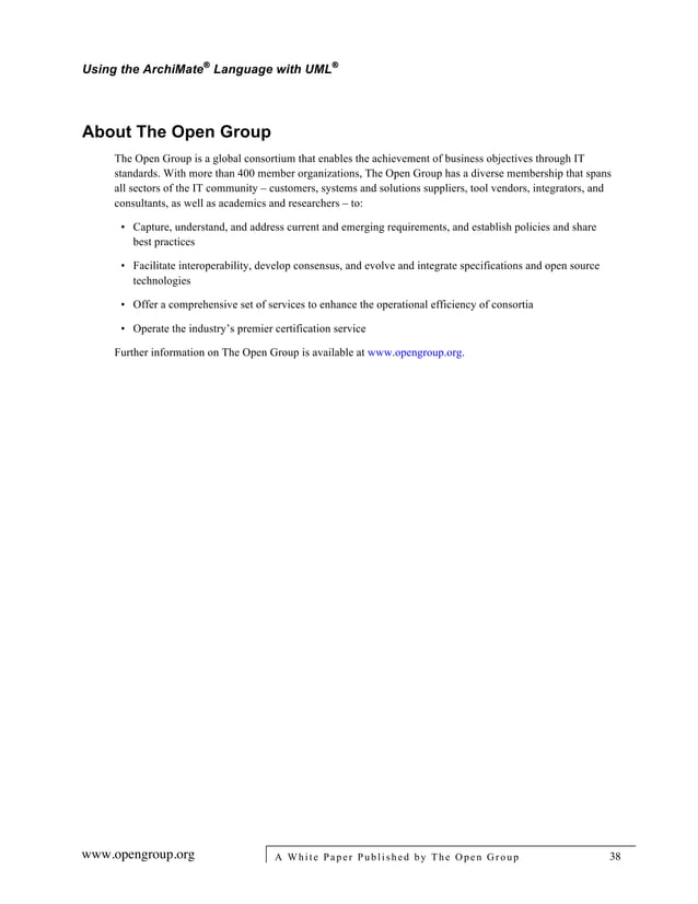 Using the ArchiMate Language with UML | PDF