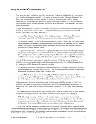 Using the ArchiMate Language with UML | PDF