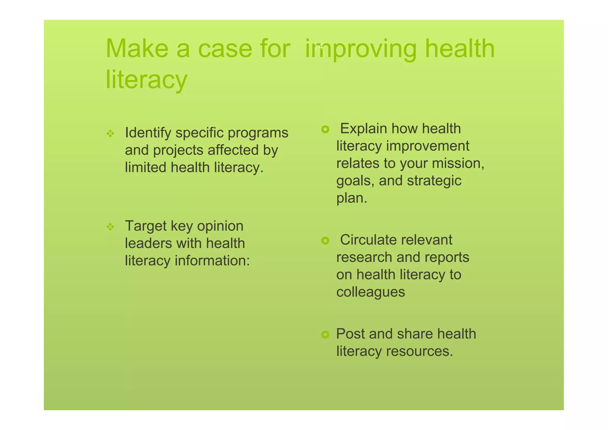 Health literacy presentation | PDF