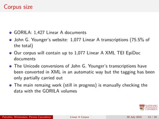 Tommaso Petrolito - 2015 - Minoan linguistic resources: The Linear A ...