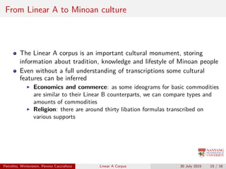 Tommaso Petrolito - 2015 - Minoan linguistic resources: The Linear A ...