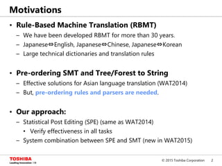 Satoshi Sonoh - 2015 - Toshiba MT System Description for the WAT2015 ...