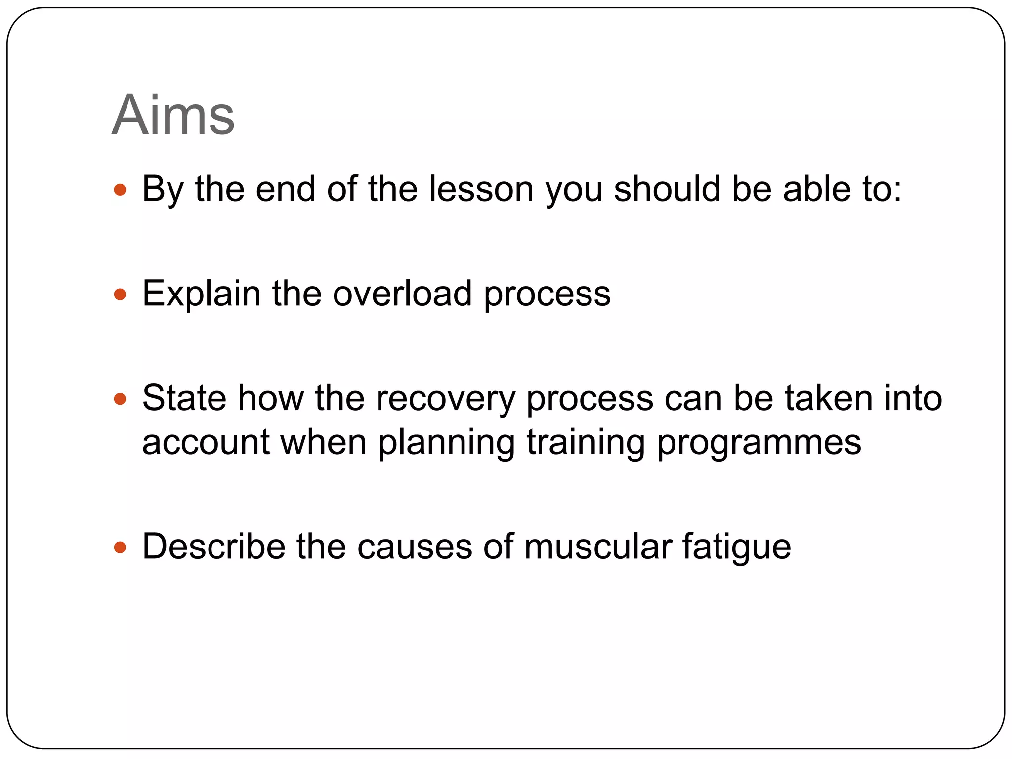 W15 overload, recovery and muscle fatigue | PPTX