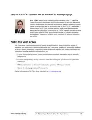 Using the TOGAF® 9.1 Framework with the ArchiMate® 2.1 Modeling Language | PDF