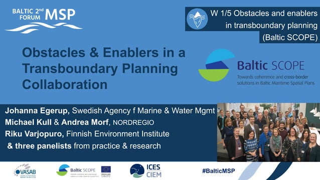 Obstacles and enablers in transboundary planning collaboration (Baltic ...