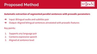 Alp Öktem - 2017 - Automatic Extraction of Parallel Speech Corpora from Dubbed Movies | PPT