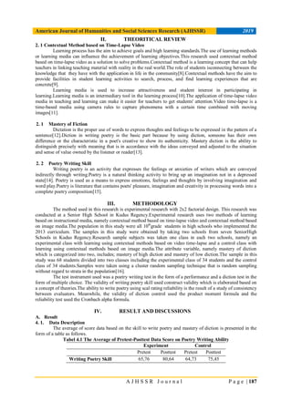The Effect of Contextual Methods based on Time-Lapse Video and The ...
