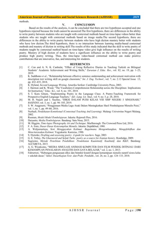 The Effect of Contextual Methods based on Time-Lapse Video and The Mastery of Diction on Poetry ...