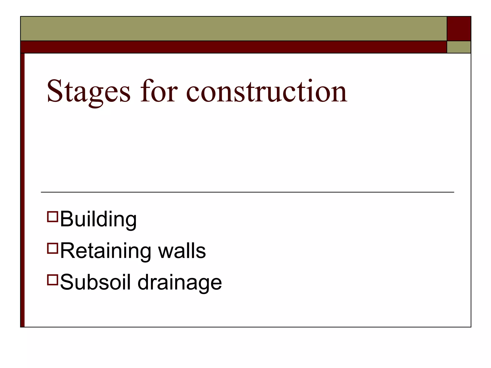 Stages in Construction | PPT
