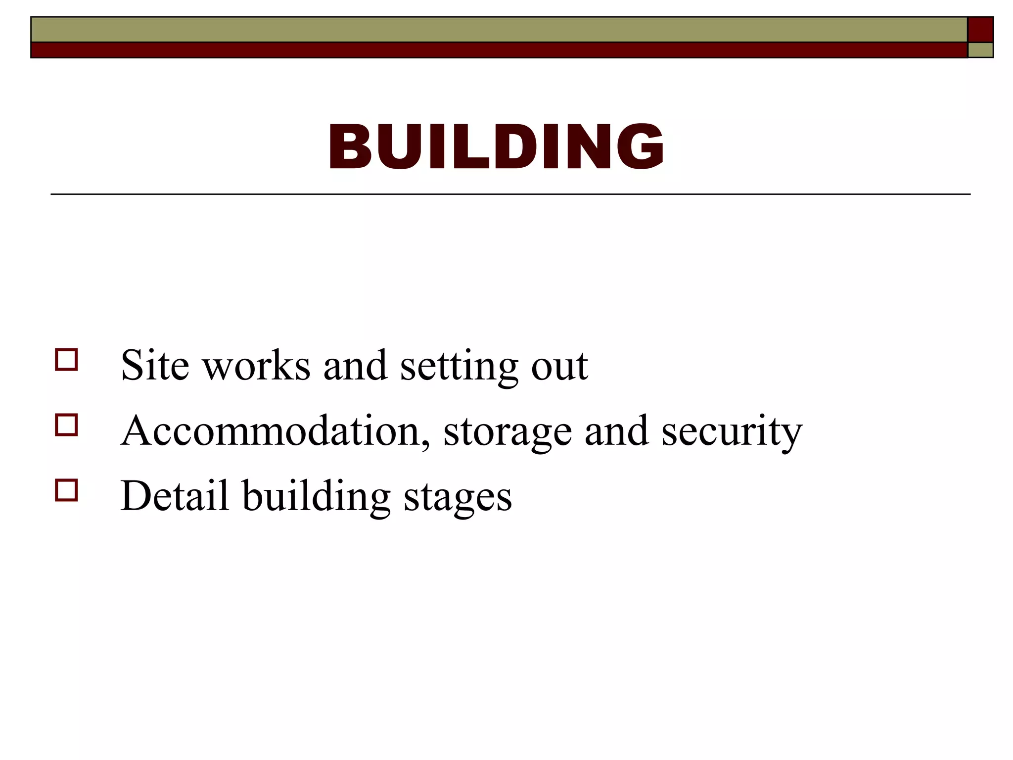 Stages in Construction | PPT