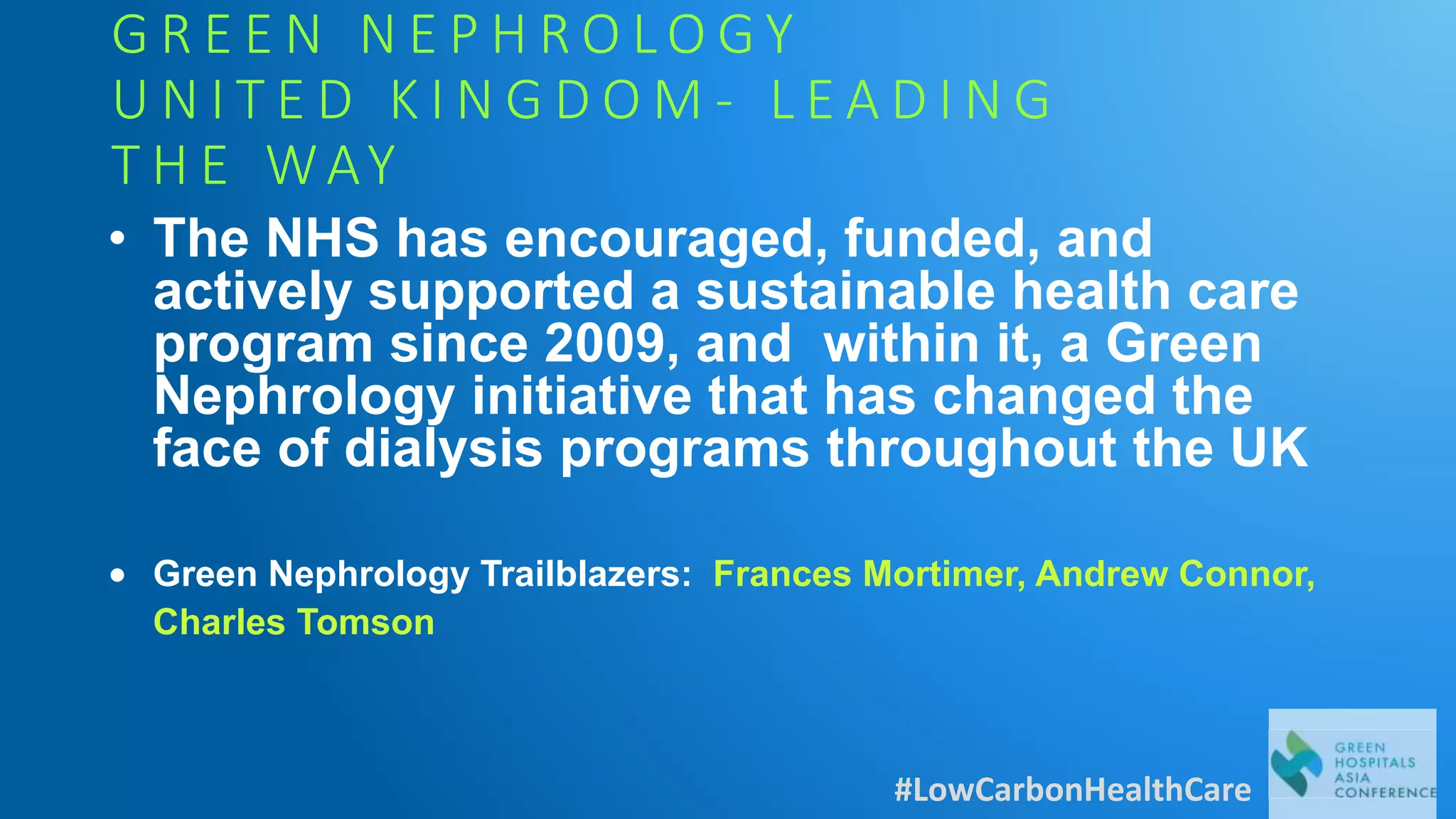 WORSKHOP 1: Gina Nazareth_greennephrology_2017 | PPT