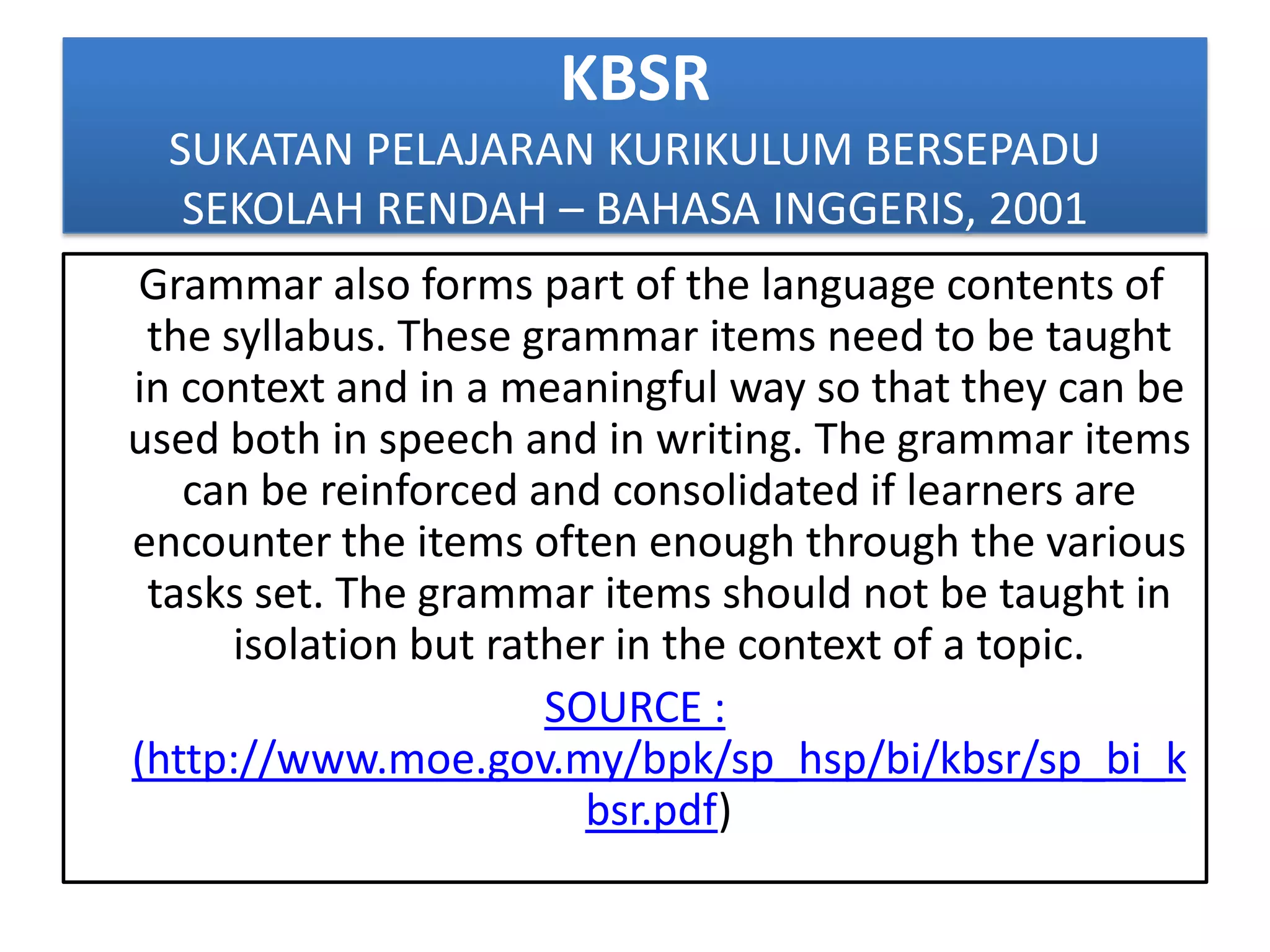 Introduction to grammar & Approaches in teaching grammar | PPTX