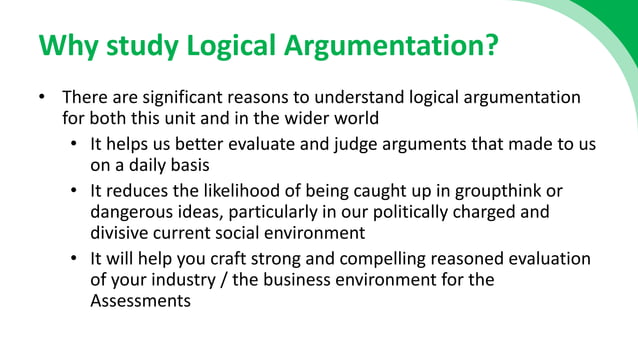 W1 Introduction to Logical Argumentation.pptx