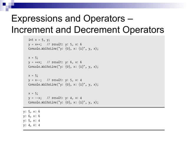 D1 Overview of C# programming | PPT