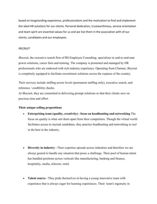 Hr Recruitment and selection process | DOC