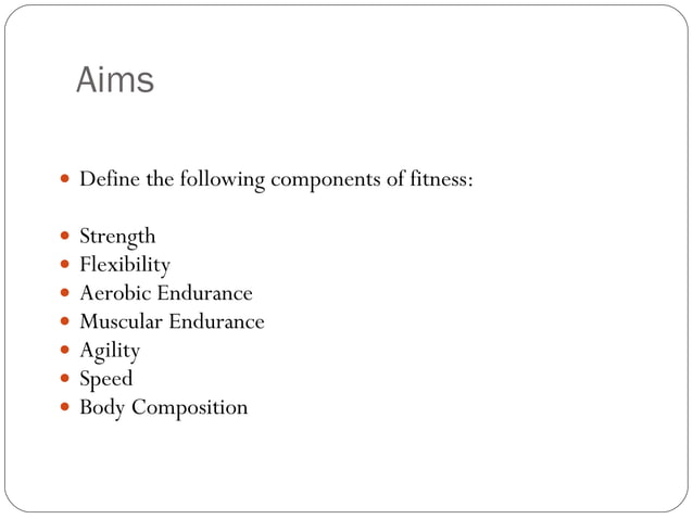 Components Of Fitness | PPT