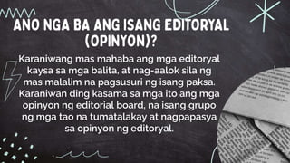 Pagsulat ng Editoryal | PPTX