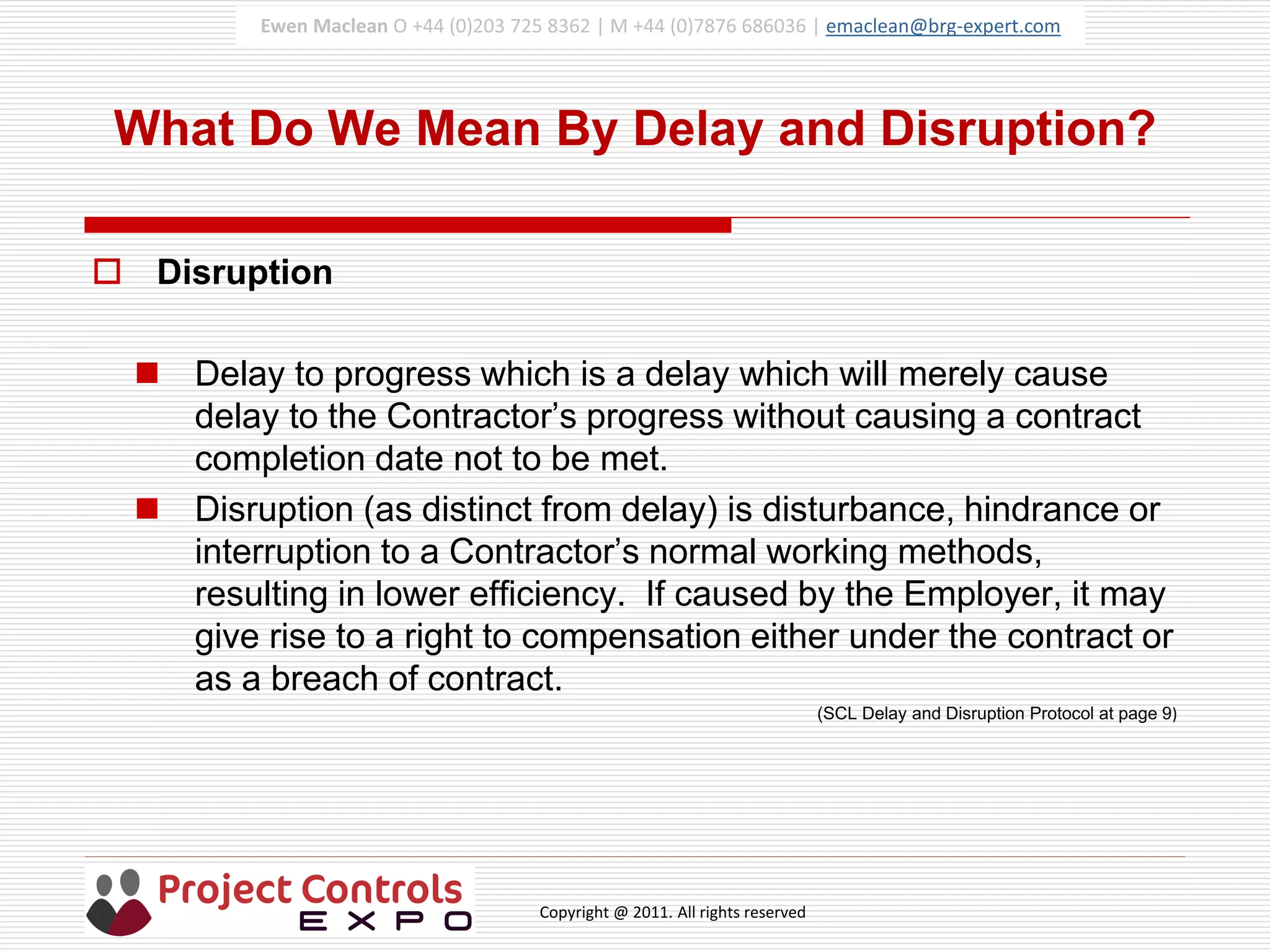 Session W2 - Delay Claims and Analysis Based on FIDIC Forms of Contract ...