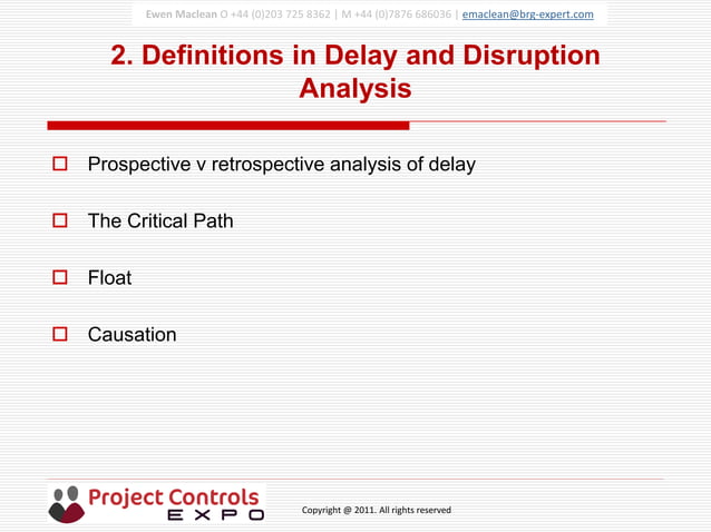 Session W2 - Delay Claims and Analysis Based on FIDIC Forms of Contract ...