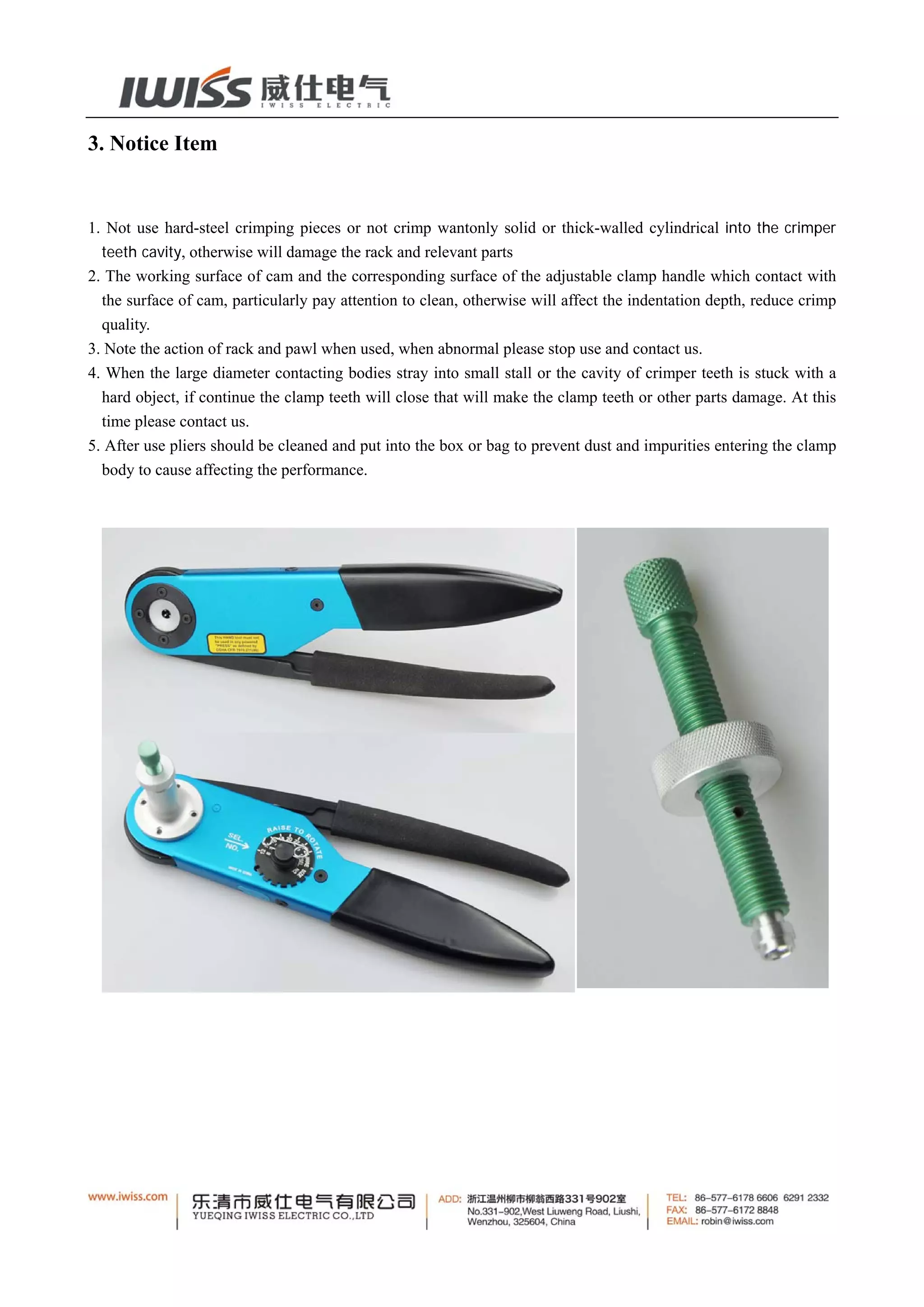 W2 Standard Adjustable Crimping Tool | PDF