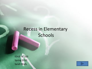 Recess in Elementary Schools | PPS