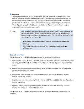 Test Lab Guide: Windows Server 2012 R2 Base Configuration | DOCX