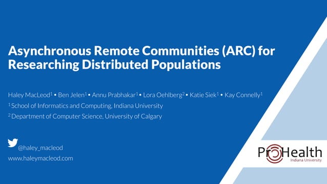 Asynchronous Remote Communities For Researching Distributed Populations Ppt