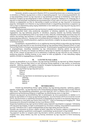 Mga Hamong Nararanasan sa Kasanayang Pangwika ng mga Mag-aaral na nasa ...