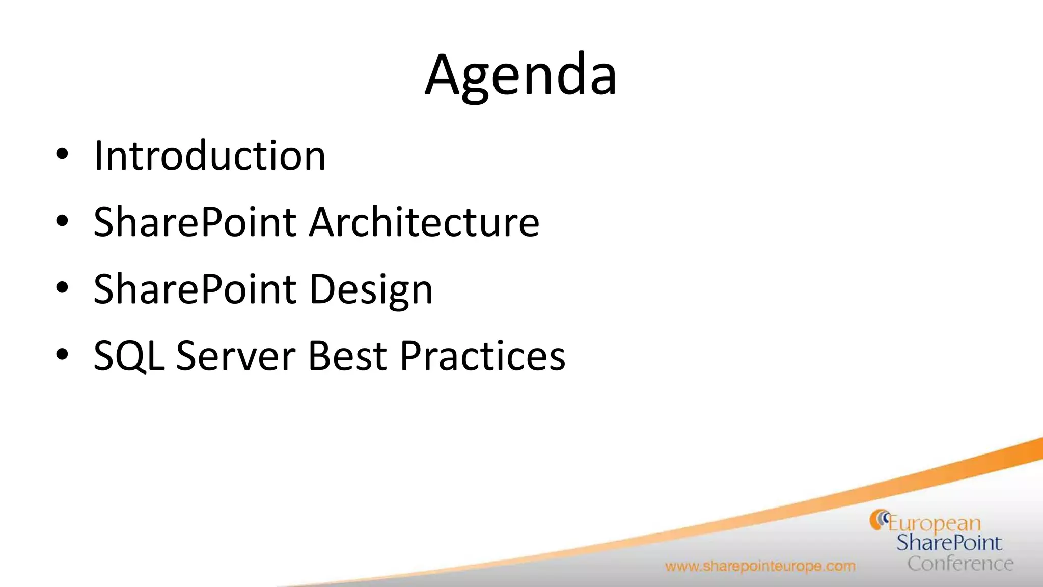 SQL Server and SharePoint - Best Practices presented by Steffen Krause, Microsoft | PPT