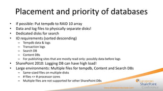 SQL Server and SharePoint - Best Practices presented by Steffen Krause, Microsoft | PPT