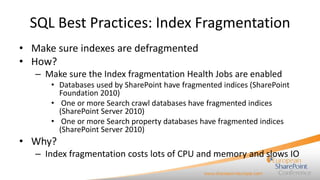 SQL Server and SharePoint - Best Practices presented by Steffen Krause, Microsoft | PPT