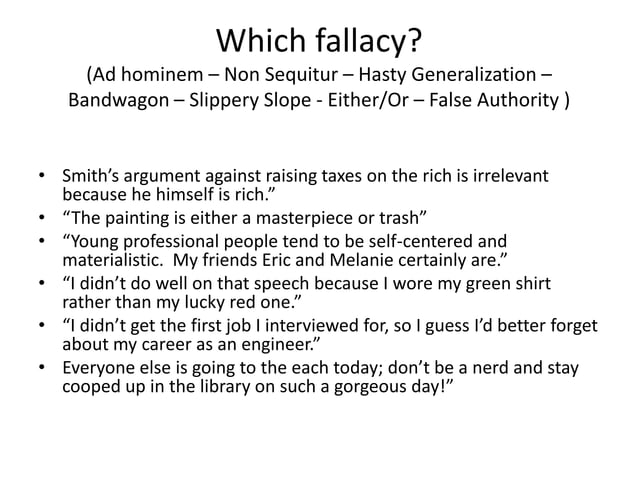 W270 logical fallacies | PPT