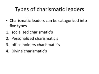 charismatic and transformational leadership | PPTX