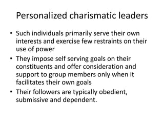 charismatic and transformational leadership | PPTX